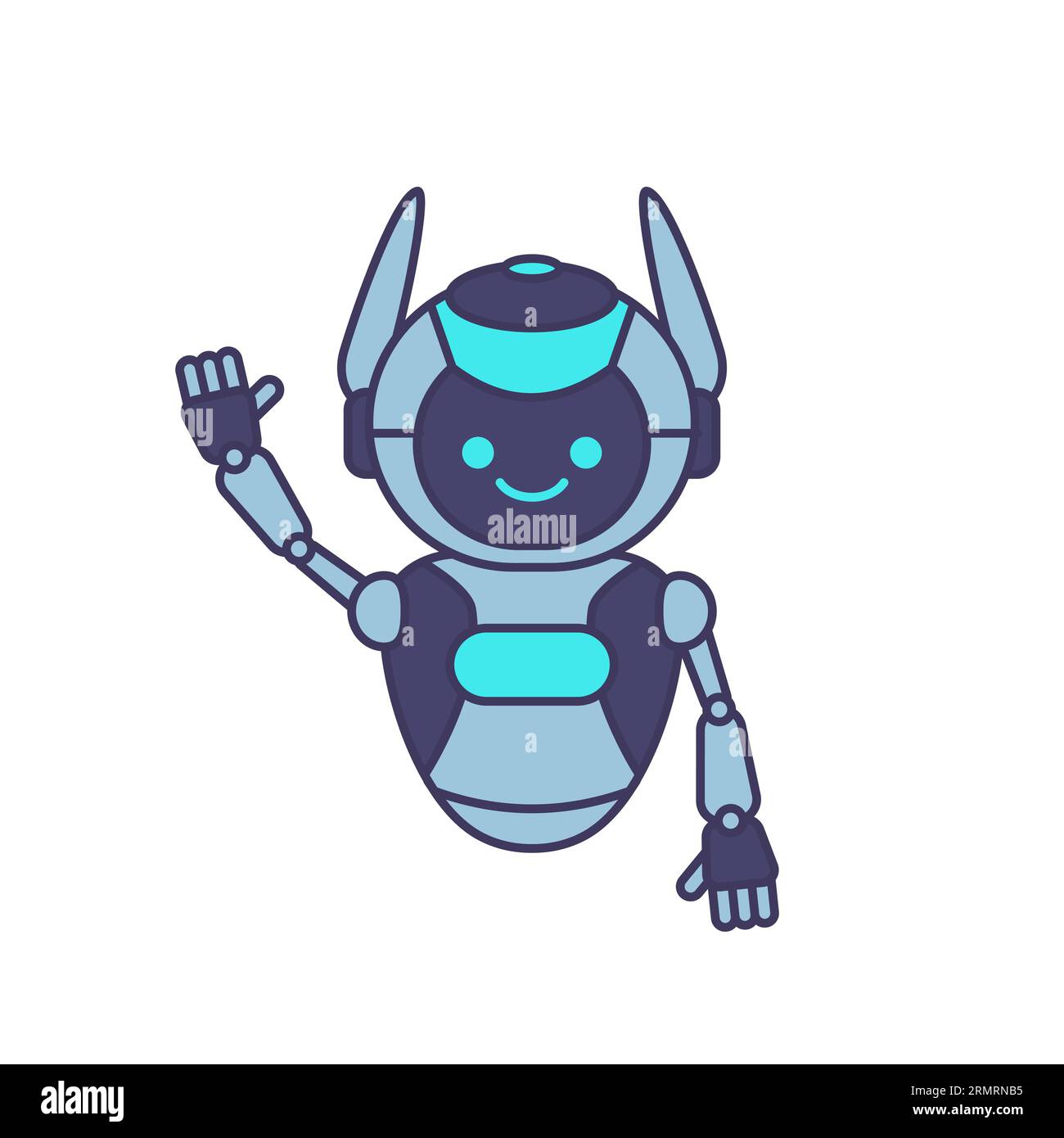 Robot character say Hi Hello vector illustration. Cute robot cartoon ... Robot character say Hi Hello vector illustration. Cute robot cartoon ...