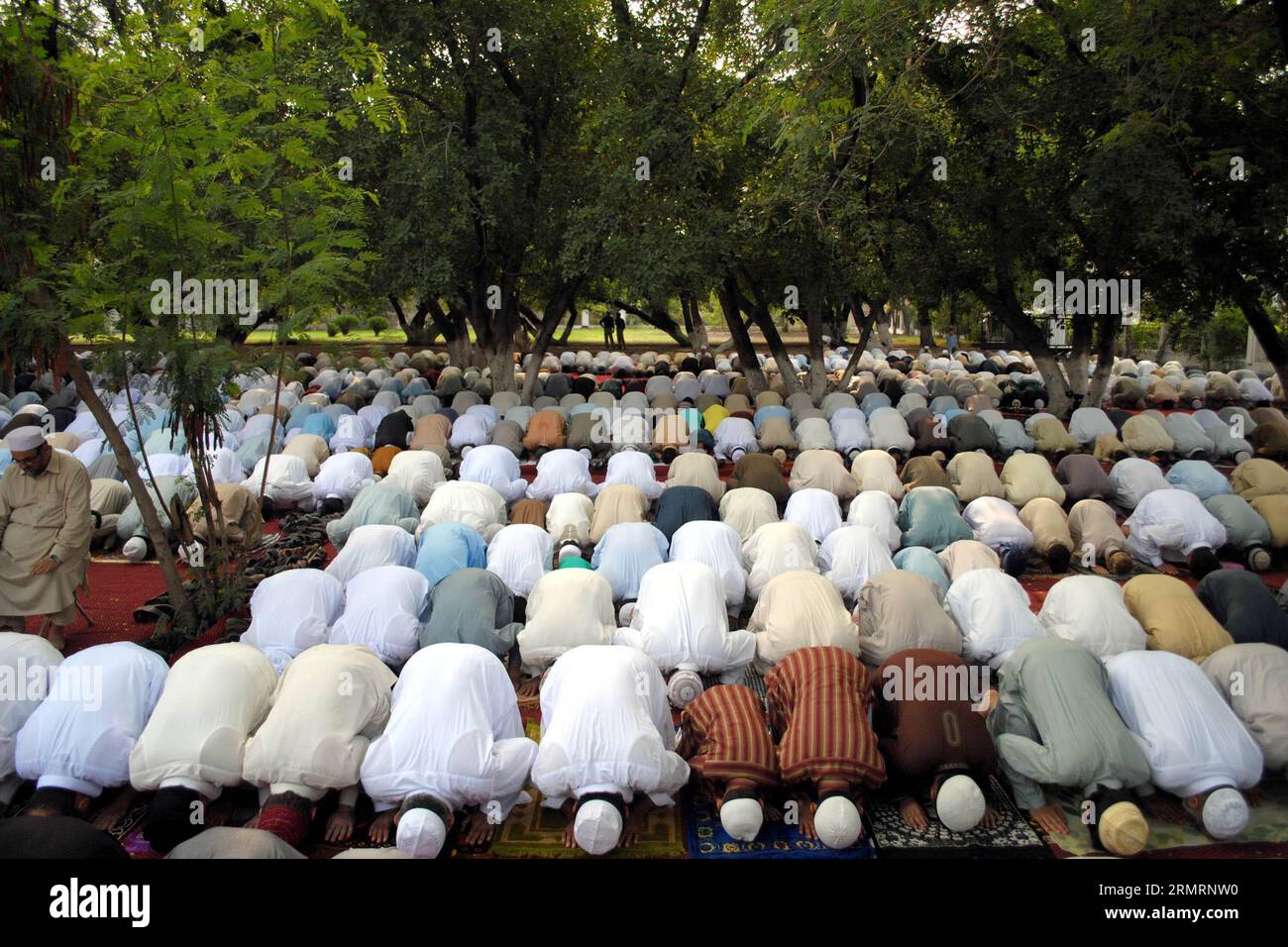 (140729) -- PESHAWAR, July 29, 2014 (Xinhua) -- Pakistani Muslims offer ...