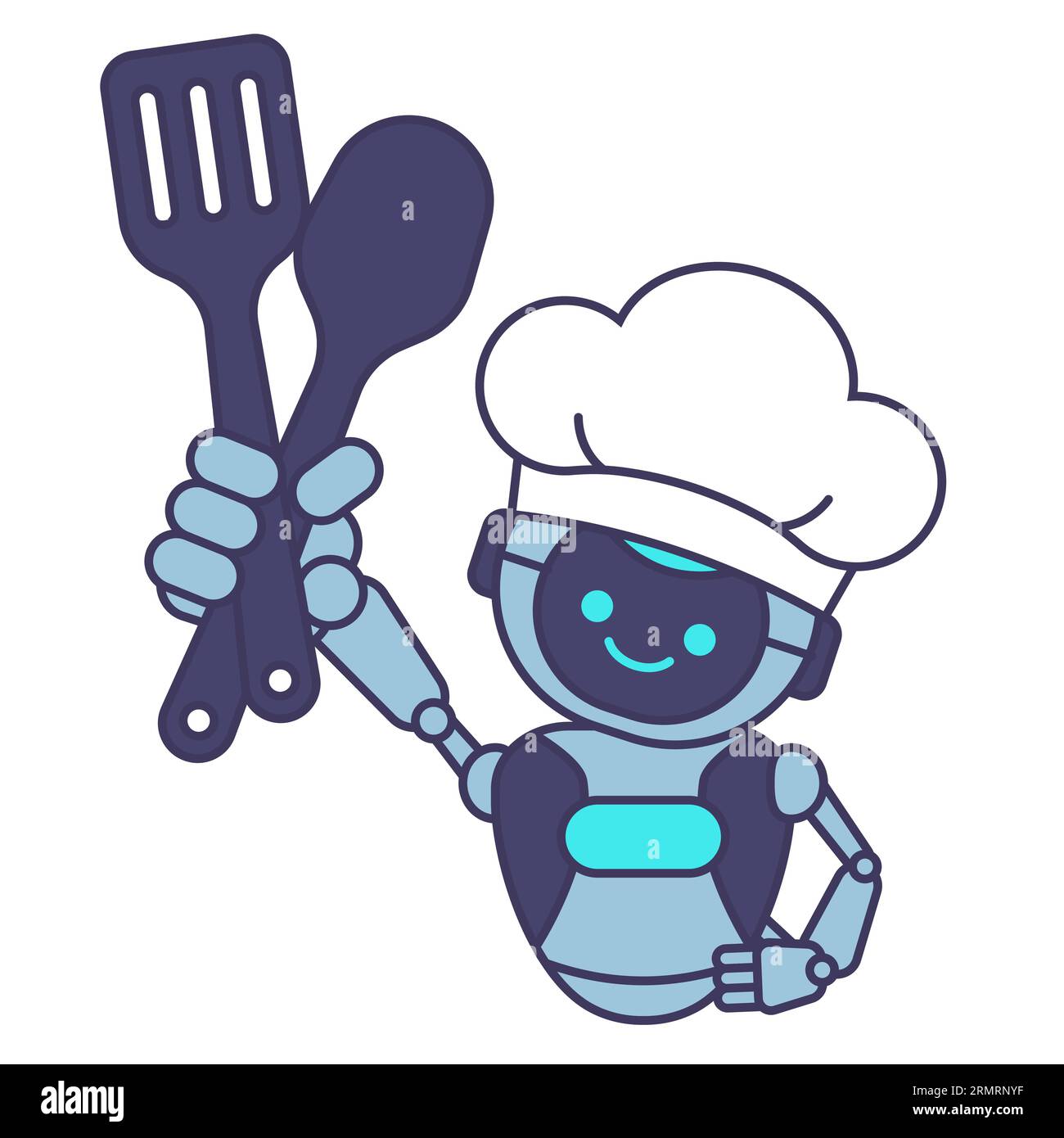 Ai robot serving food Stock Vector Images - Alamy