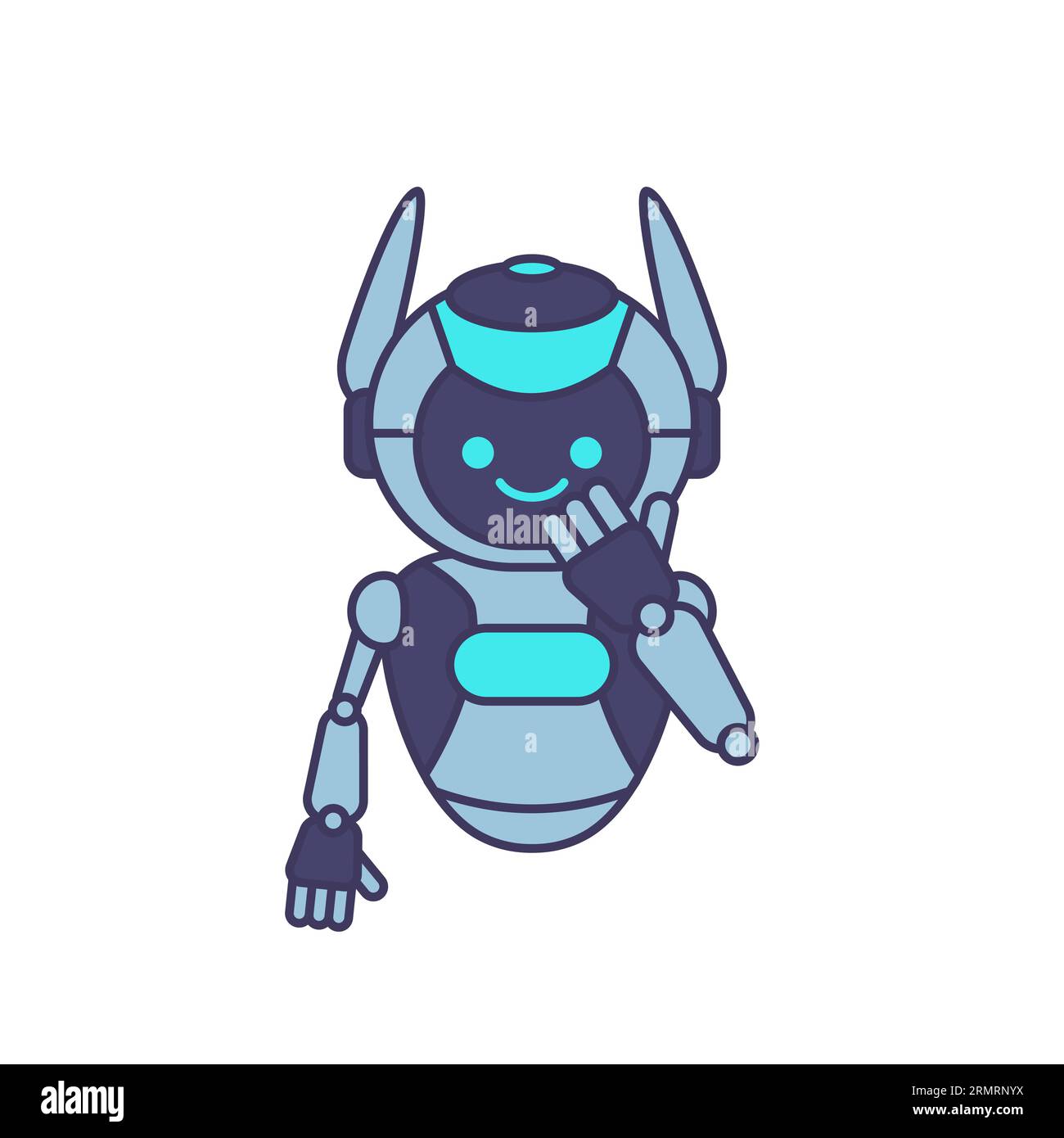 Robot mascot character pose vector illustration. Robot cartoon character Stock Vector Image ...