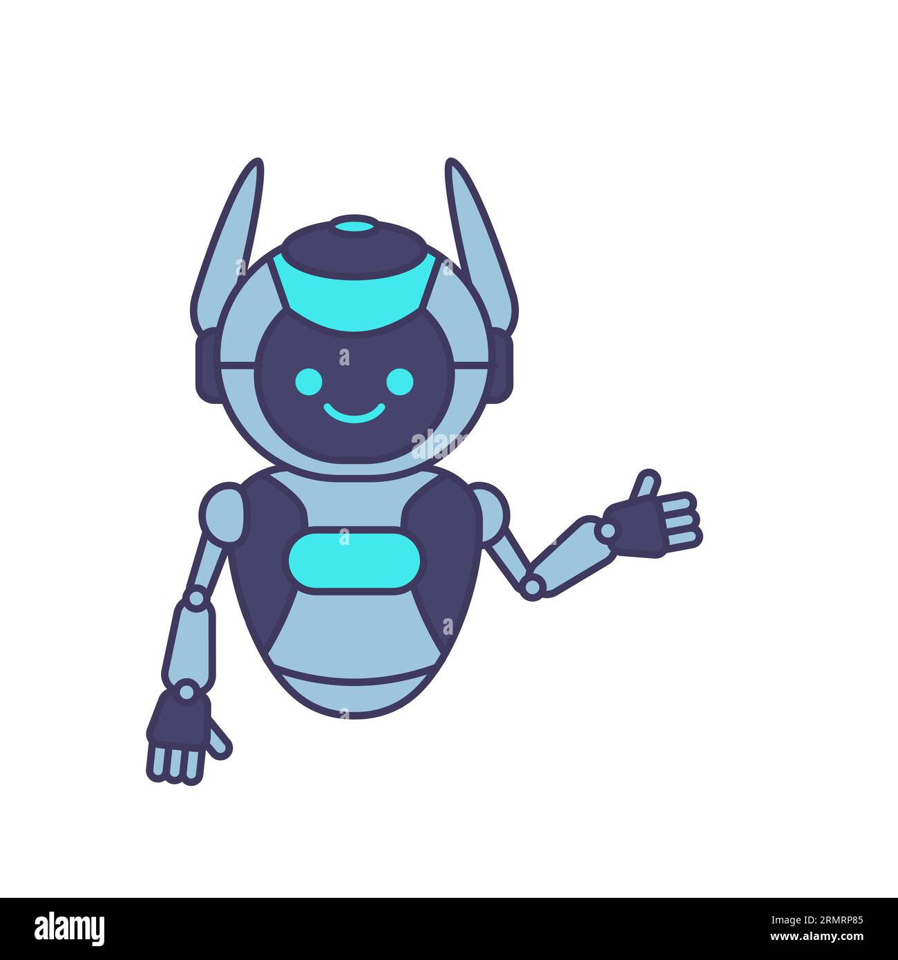 Robot presenting or welcoming gesture vector illustration. Robot mascot ...