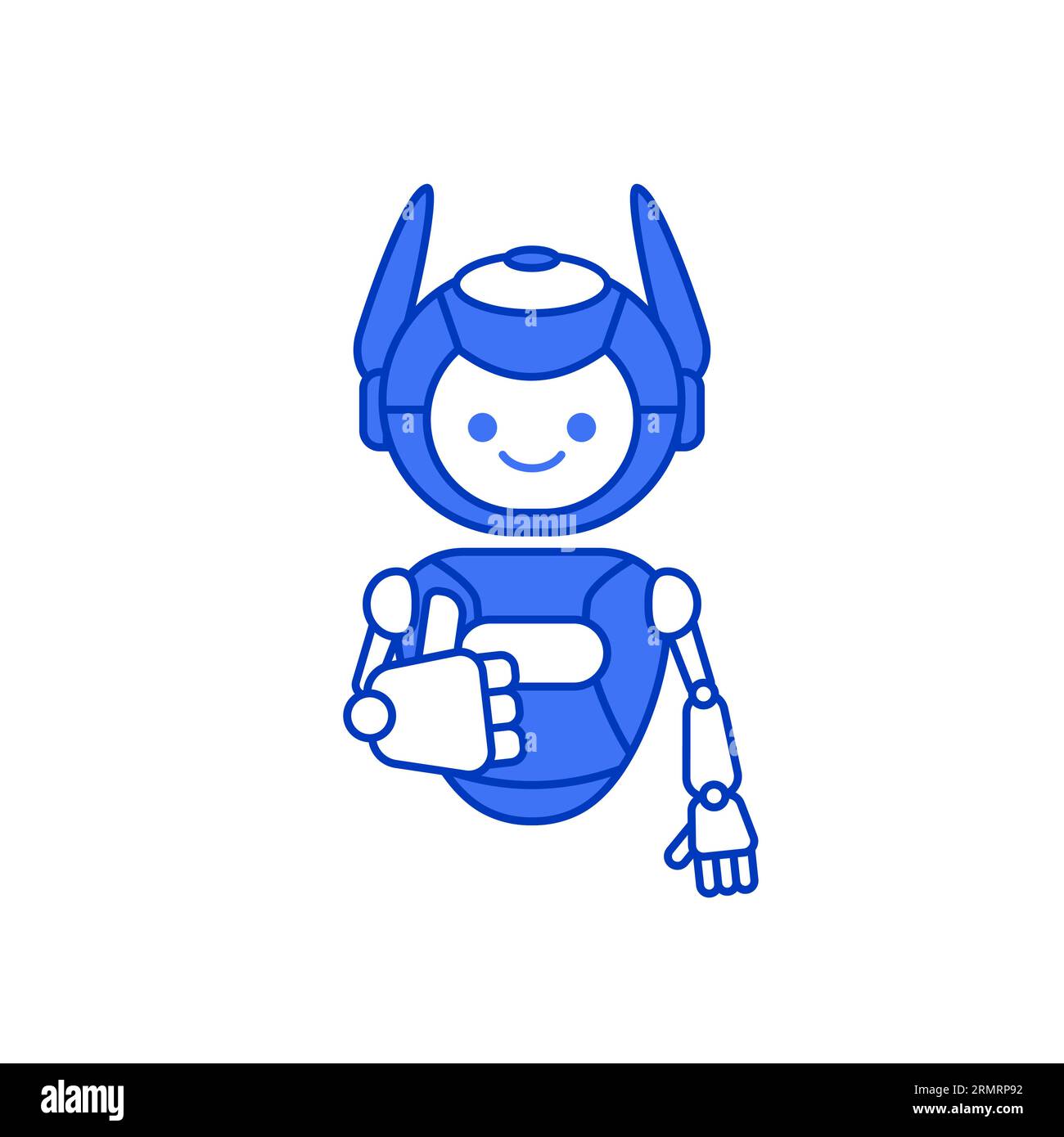Robot character giving thumbs up vector illustration Stock Vector Image ...