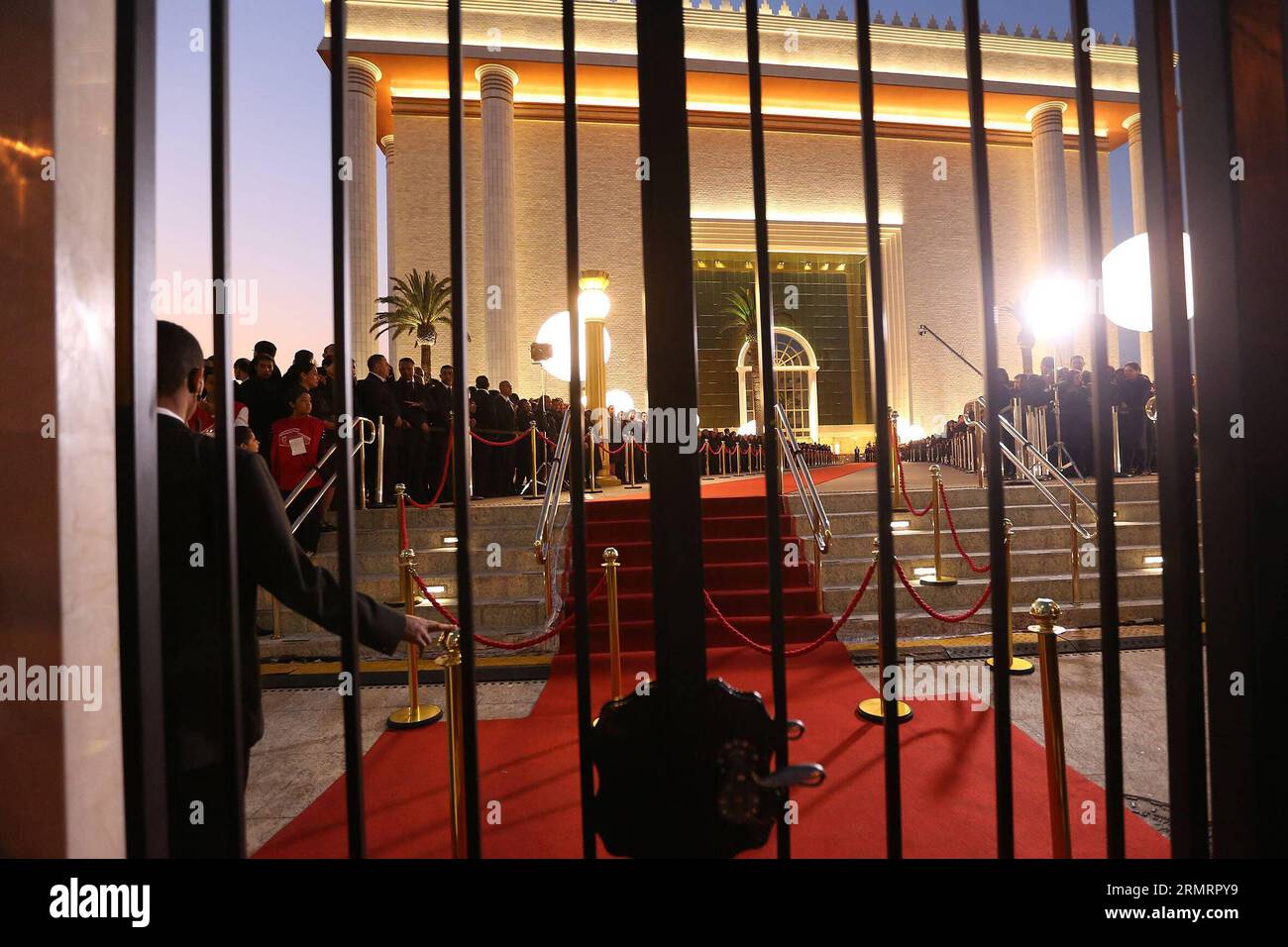 People stand in front of the Universal Church, prior to its opening in ...