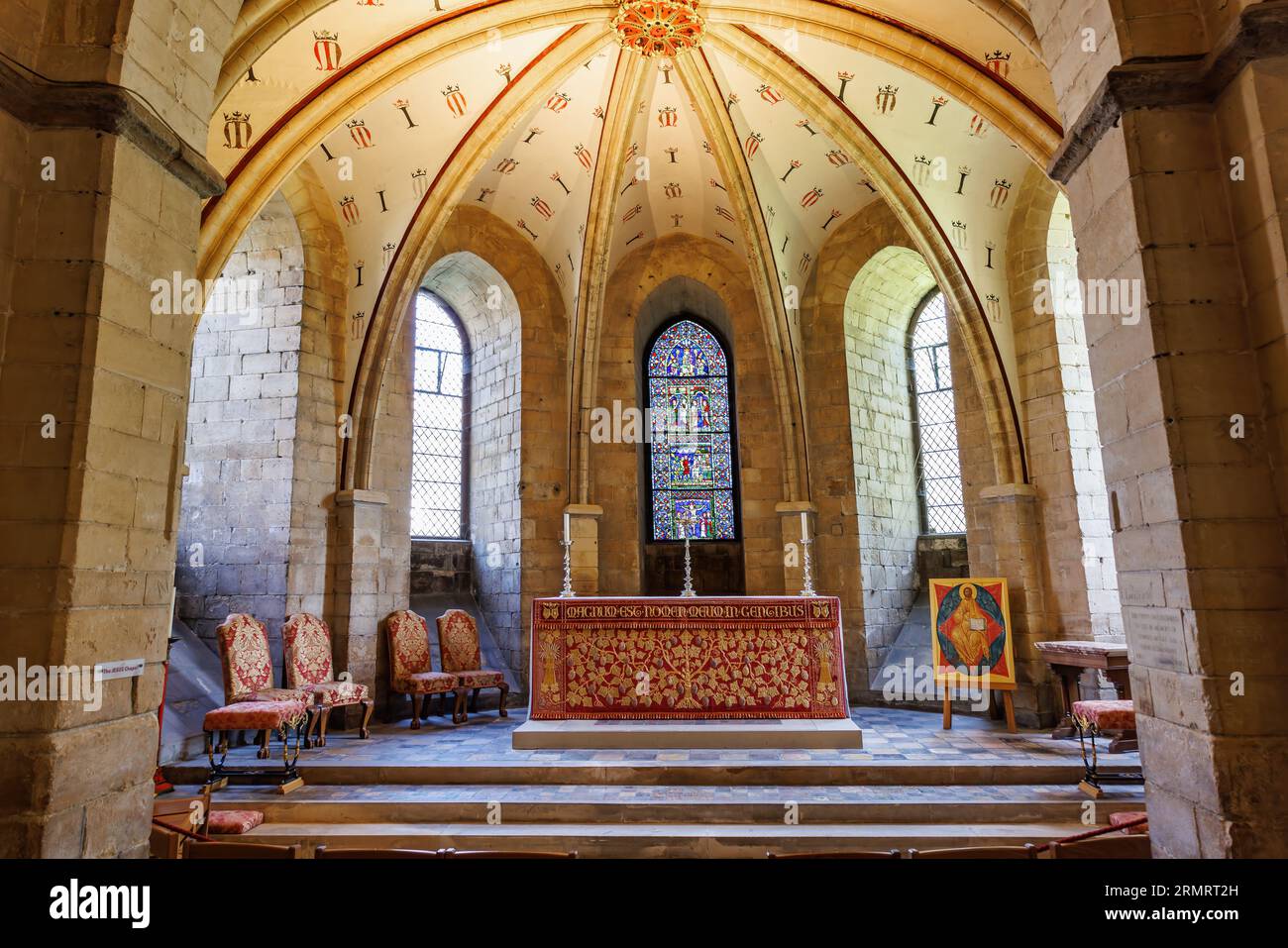 Canterbury,UK-May 20, 2023: Chapel and altar in the crypt of Canterbury ...