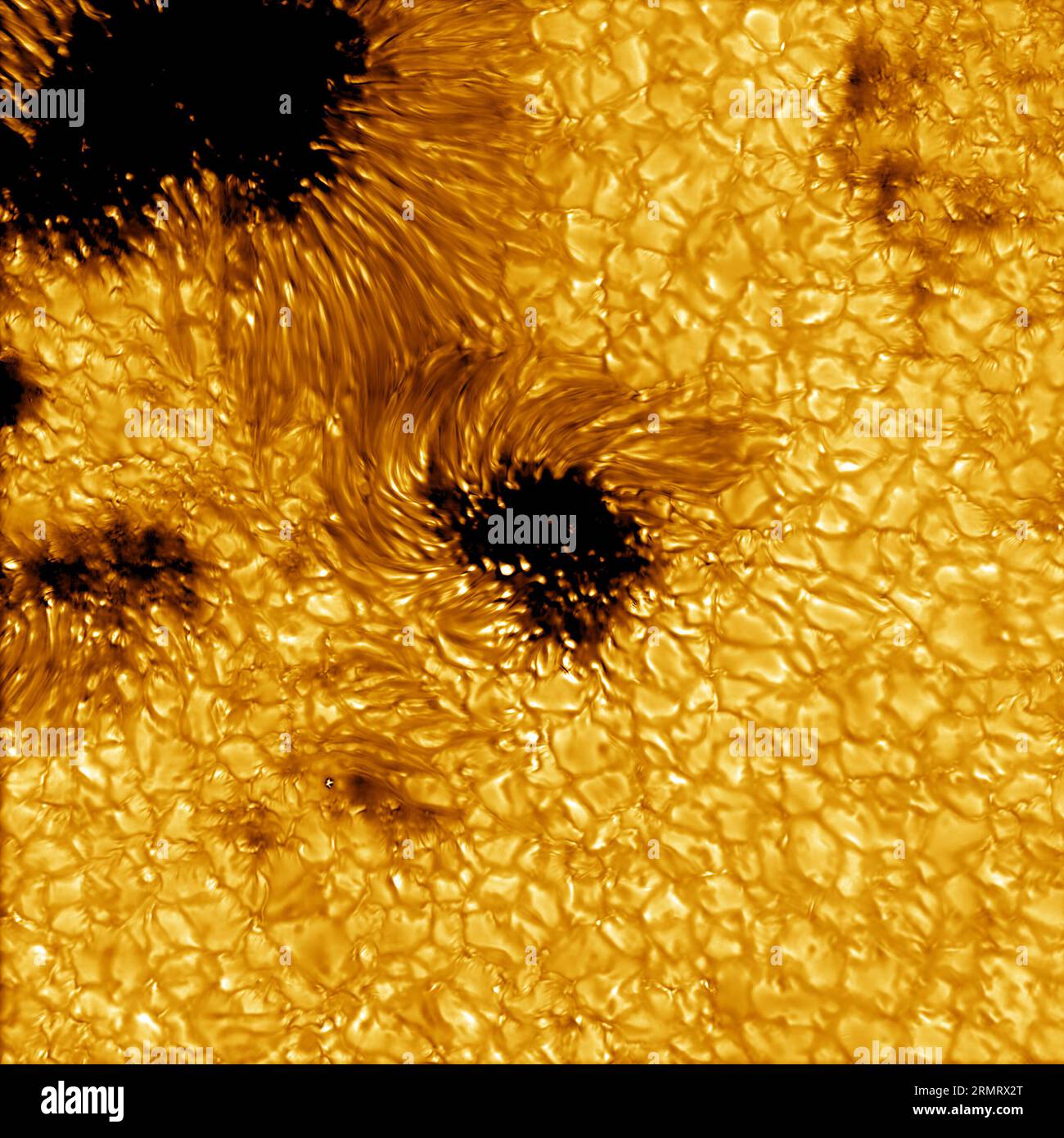 Abstract patterns of sun surface . Raw image provided by NSO/AURA/NSF ...