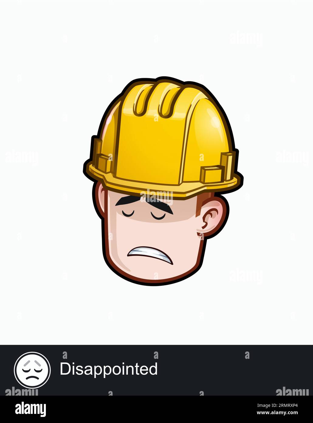Icon of a construction worker face with Disappointed emotional ...