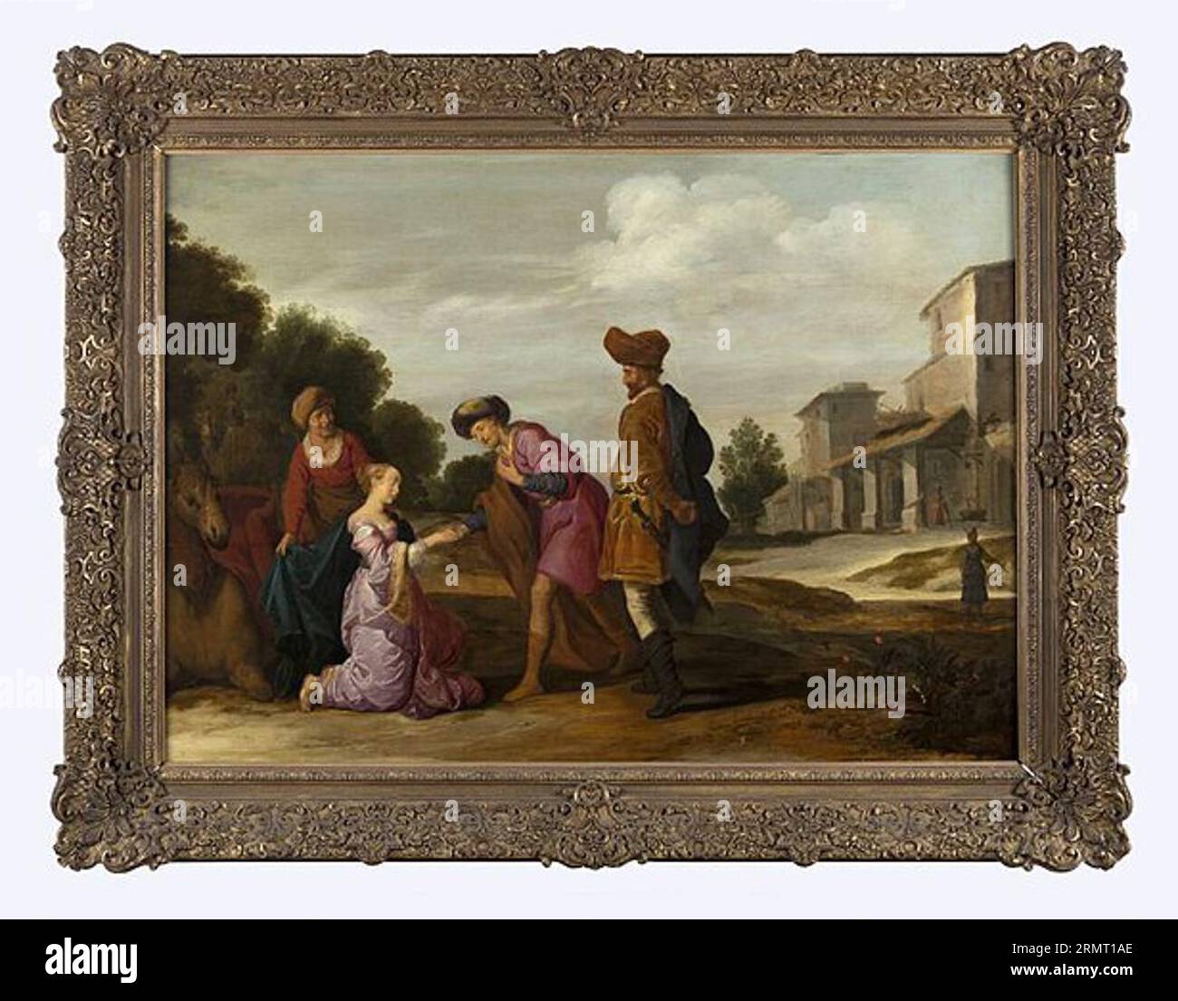 Isaac receives Rebecca (Genesis 24:62-63) 1634 by Lambert Jacobsz Stock ...