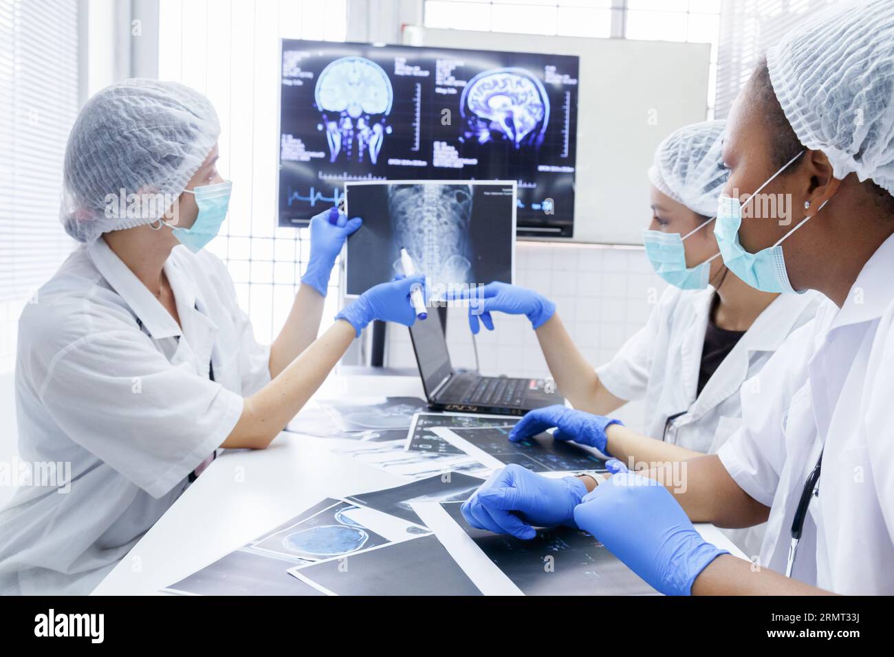 young female doctor student internship team group meeting and ...