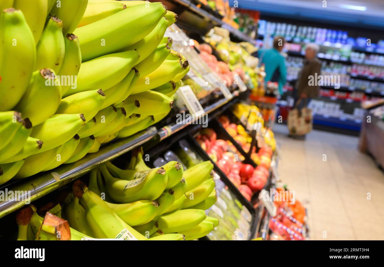 Hanover, Germany. 30th Aug, 2023. Bananas are on display in a ...