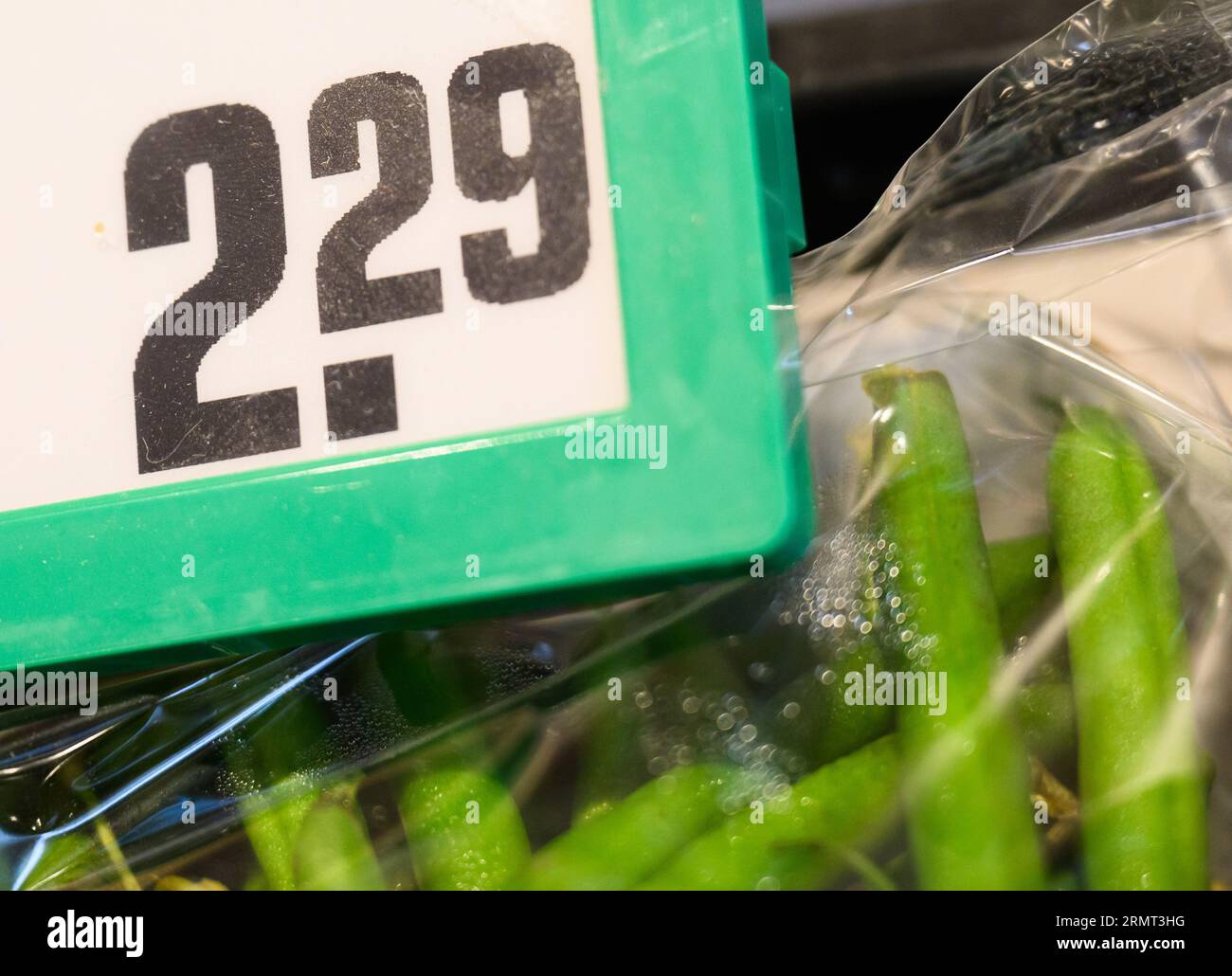 Hanover, Germany. 30th Aug, 2023. A price tag in a supermarket shows a ...