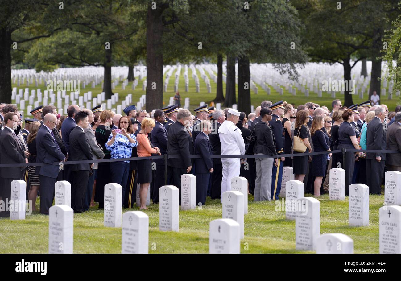 WASHINGTON, Aug. 14, 2014 -- People attend the burial service of U.S ...