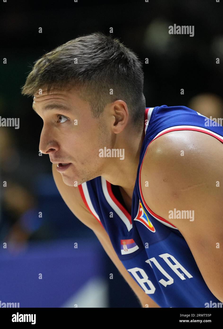 Manila, Philippines. 30th Aug, 2023. Bogdan Bogdanovic of Serbia reacts ...