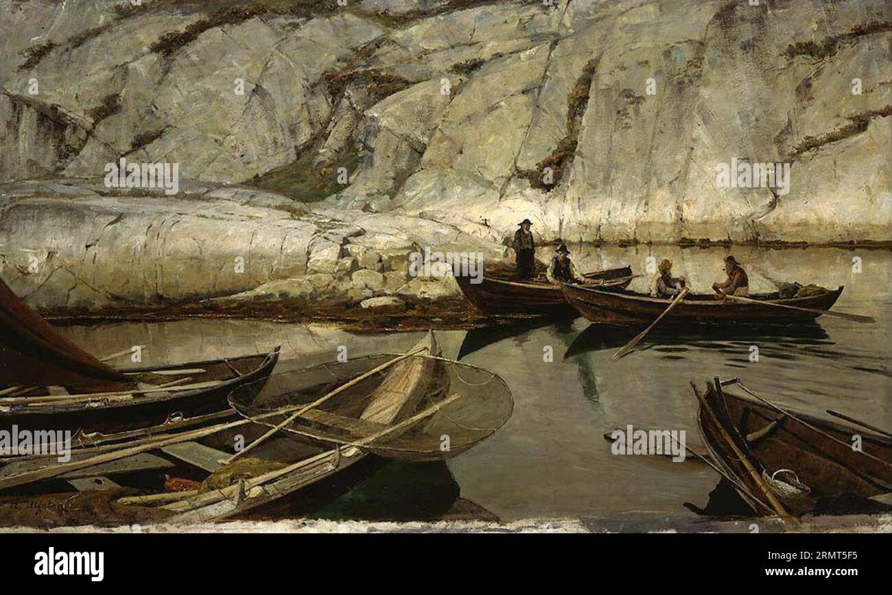A Harbour of Refuge 1884 by Nicolai Ulfsten Stock Photo - Alamy