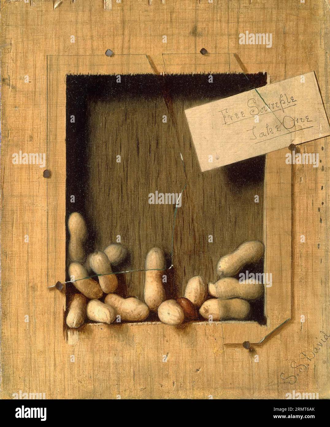 Free Sample, Take One circa 1890 by De Scott Evans Stock Photo - Alamy