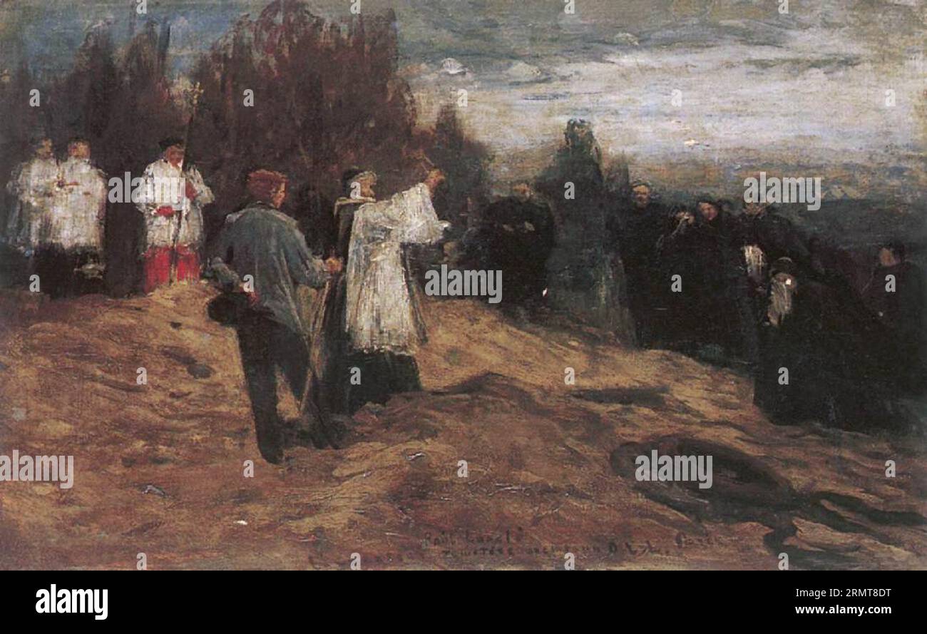 Funeral of László Paál 1879 by Lajos Deák Ébner Stock Photo - Alamy