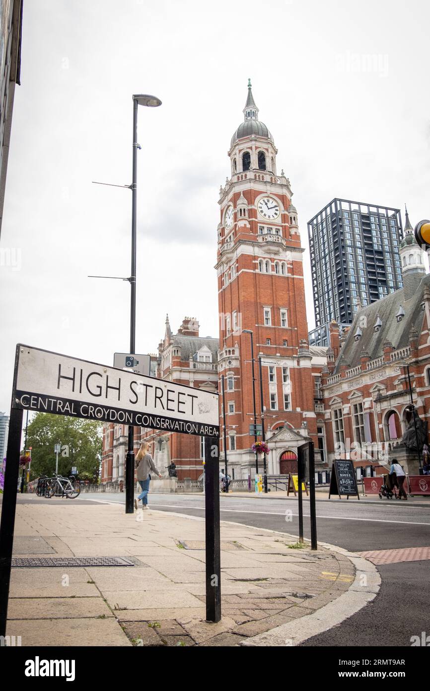 CROYDON, LONDON- AUGUST 29, 2023: Croydon Town Hall- council building ...