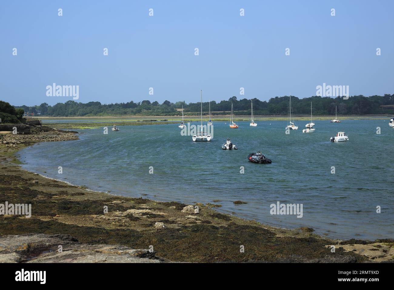 Beach at low tide on Pointe du Logeo, Le Logeo, Sarzeau, Morbihan ...