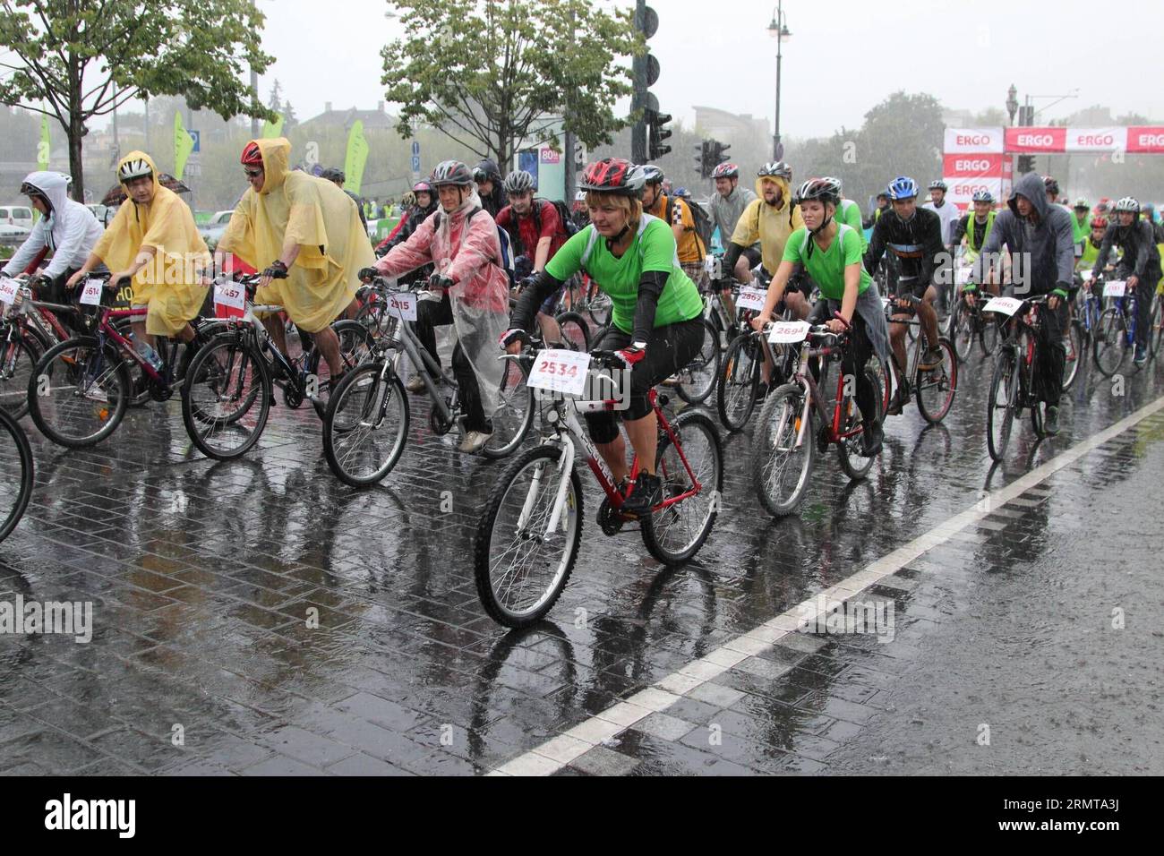 Cycling lovers take part in the velomarathon in Vilnius, Lithuania, on ...