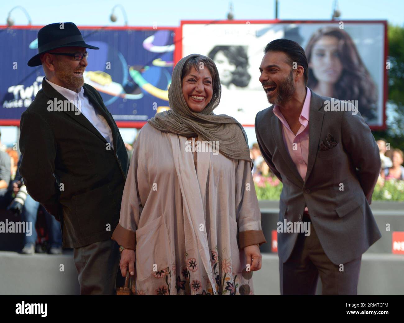 Iranian directress Rakhshan Banietemad (C), actor Habib Rezaei (L) and ...