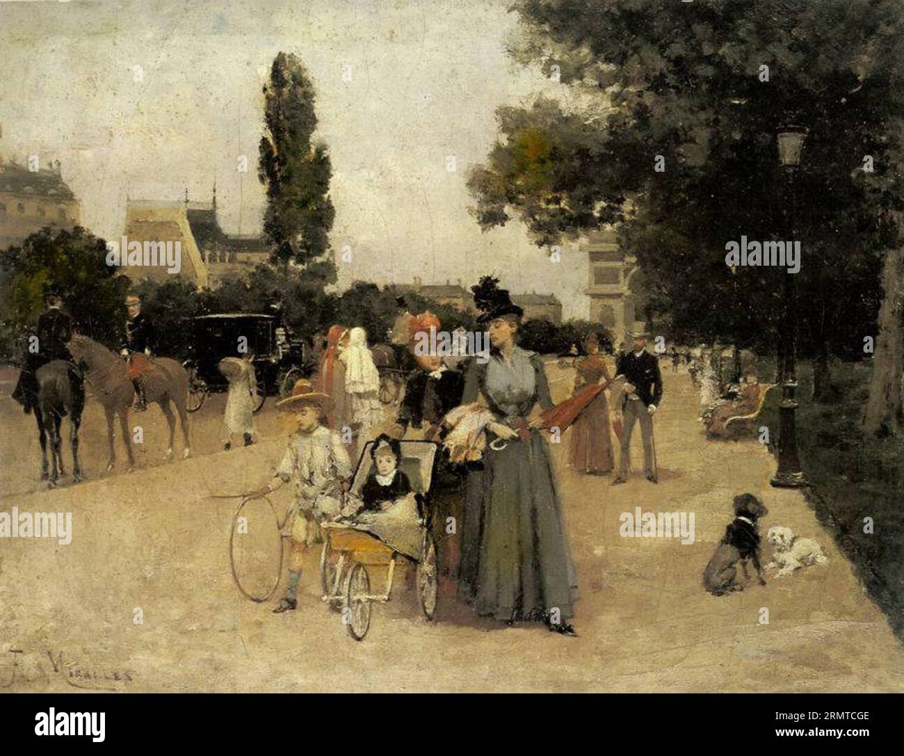 The Champs Elysee view of the Arc de Troumphe circa 1880 by Francisco ...