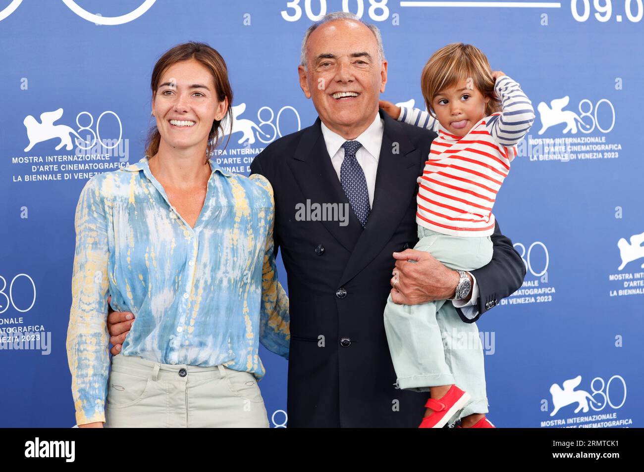 Alberto Barbera mit Ehefrau Julia Barbera und Tochter beim Photocall ...