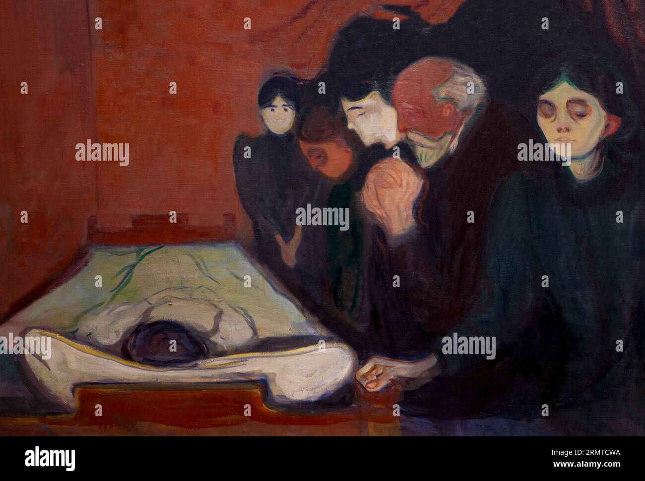 At the Death Bed, Edvard Munch, 1895, Bergen Art Museum, Norway Stock ...