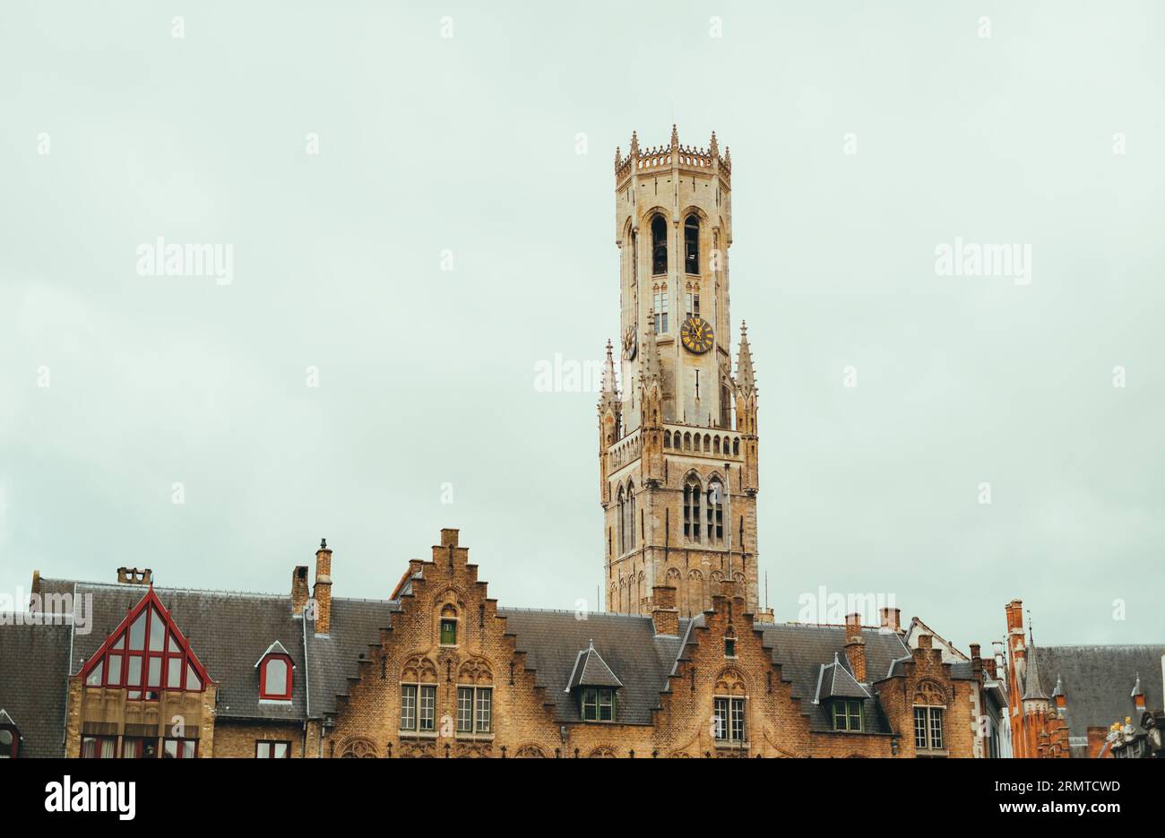 The Belfry Tower, Belfort of Bruges, medieval bell tower in the ...