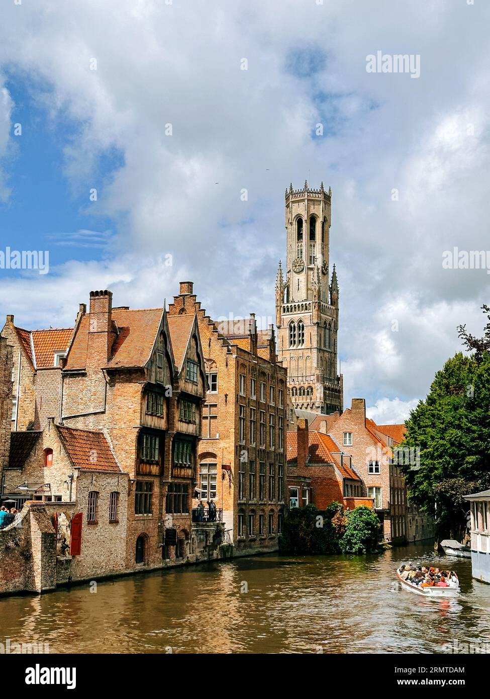 The Belfry Tower, Belfort of Bruges, medieval bell tower in the ...