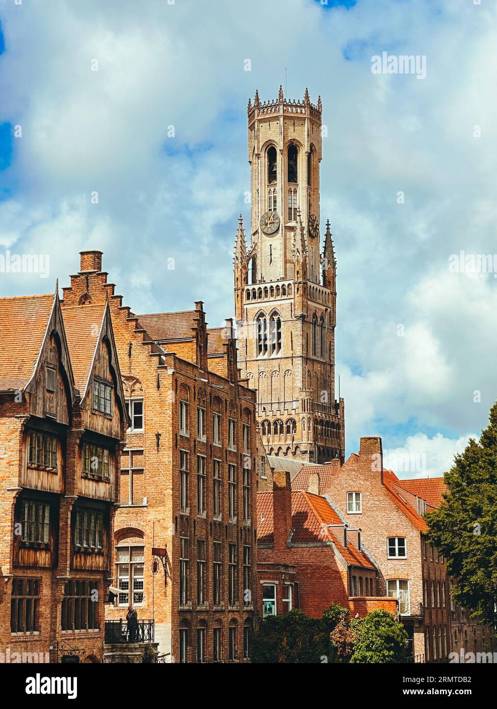 The Belfry Tower, Belfort of Bruges, medieval bell tower in the ...
