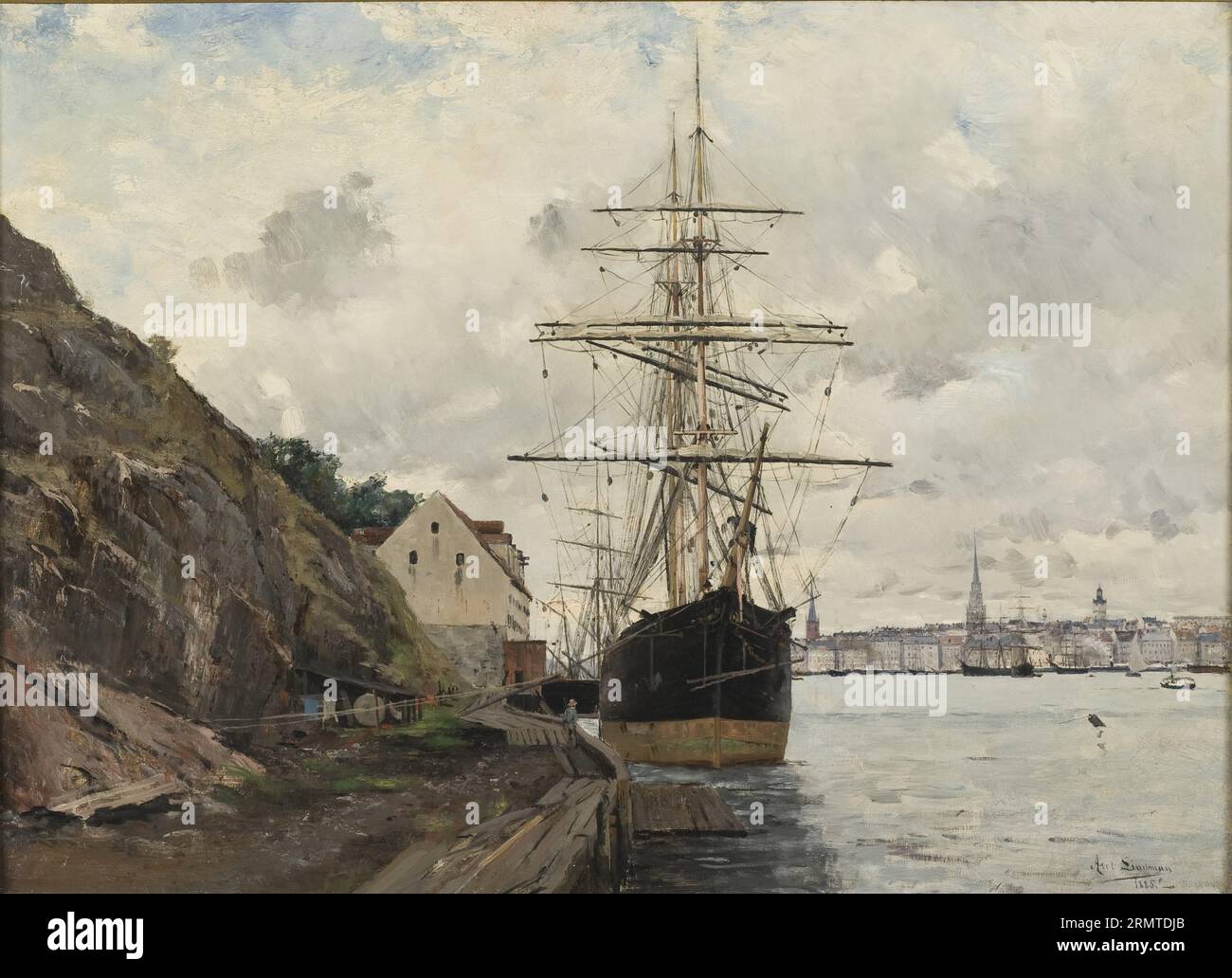 Sea Approach to Stockholm 1885 by Axel Lindman Stock Photo - Alamy