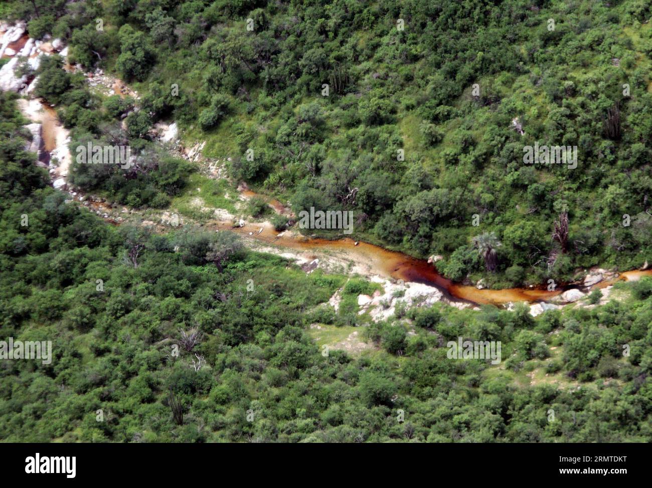 Image taken on Aug. 12, 2014, showsthe aerial view of the Sonora River ...