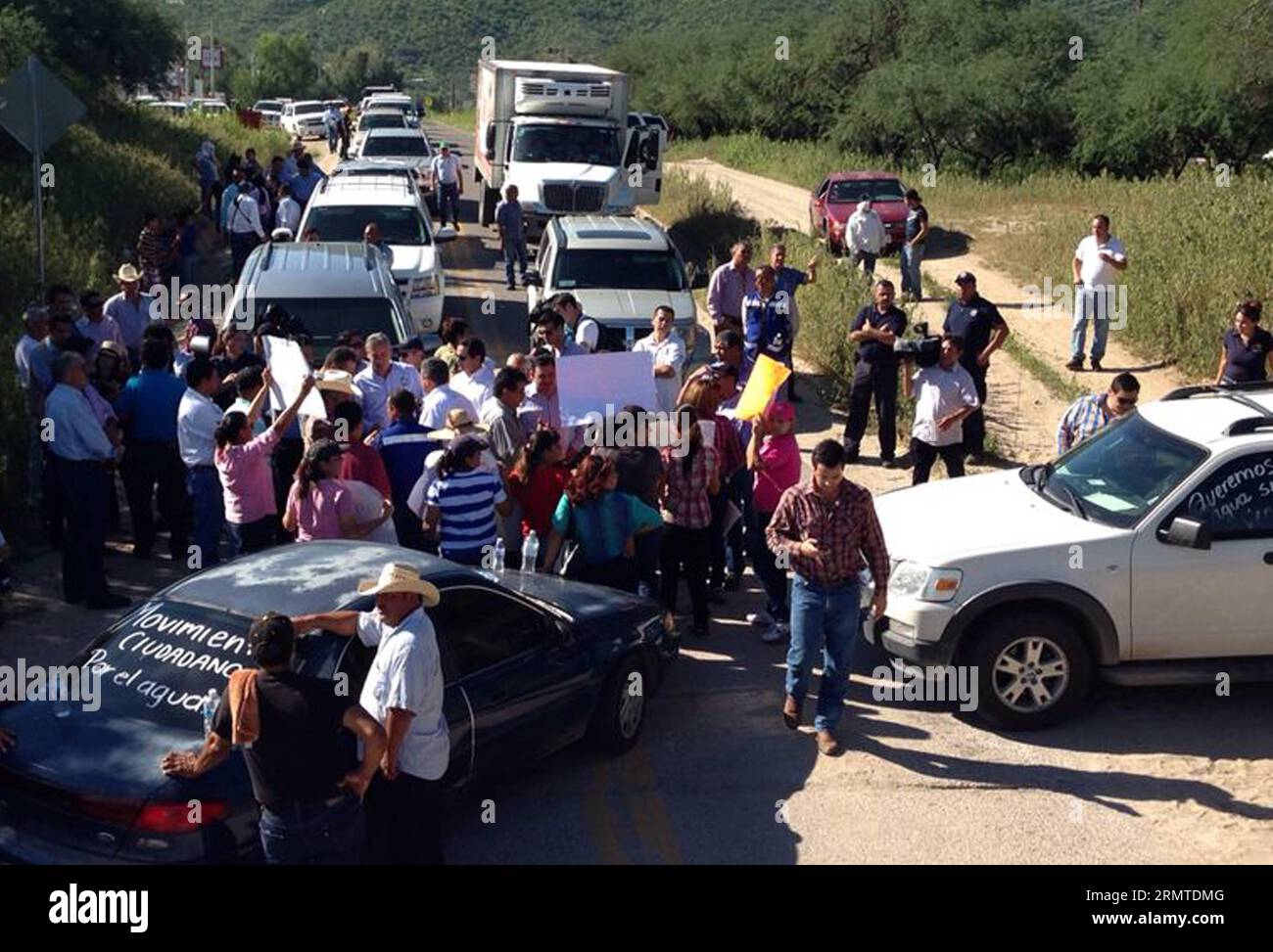Image taken on Aug. 27, 2014, of people taking part in a protest for ...