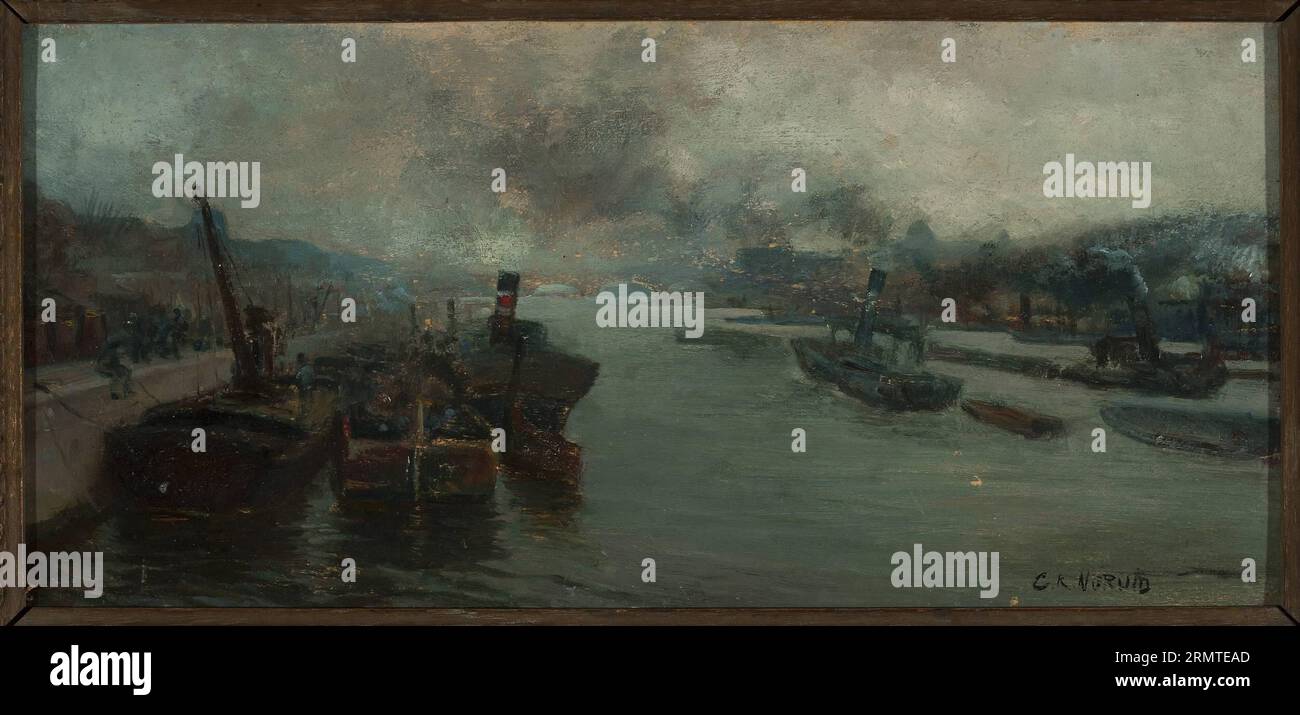A river port. from 1850 until 1900 by Cyprian Norwid Stock Photo - Alamy