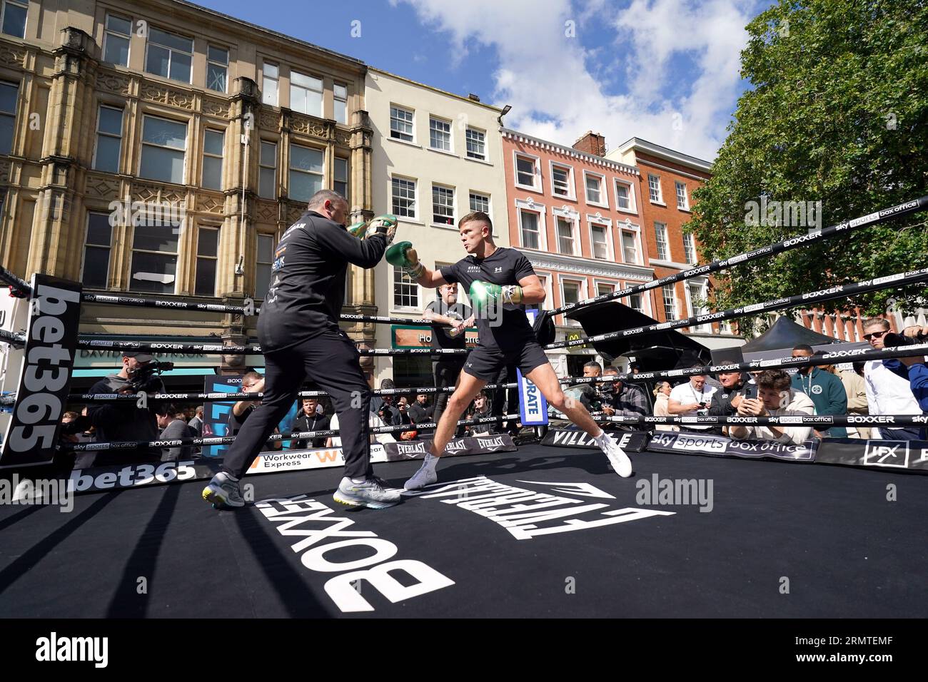 Dylan Moran during a public workout at St Anne's Square, Manchester ...
