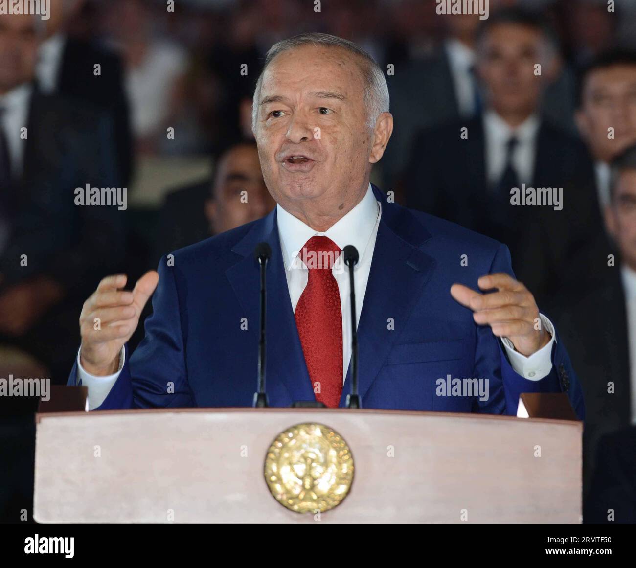 Uzbek President Islam Karimov Delivers A Speech During The Independence