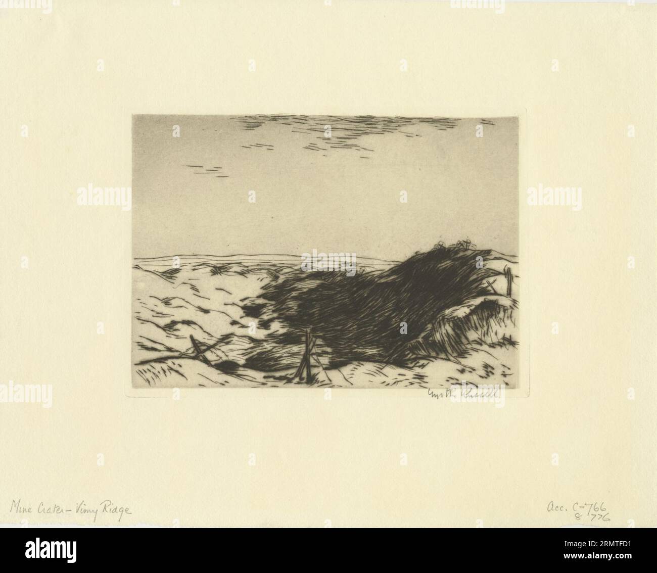 Mine Crater, Vimy Ridge between 1918 and 1919 by Gyrth Russell Stock ...