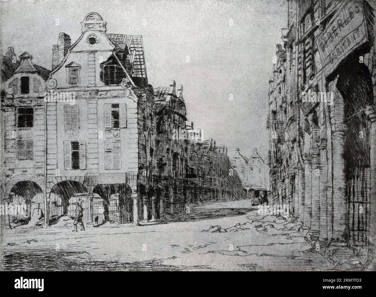 Grande Place, Arras 1918 by Gyrth Russell Stock Photo - Alamy
