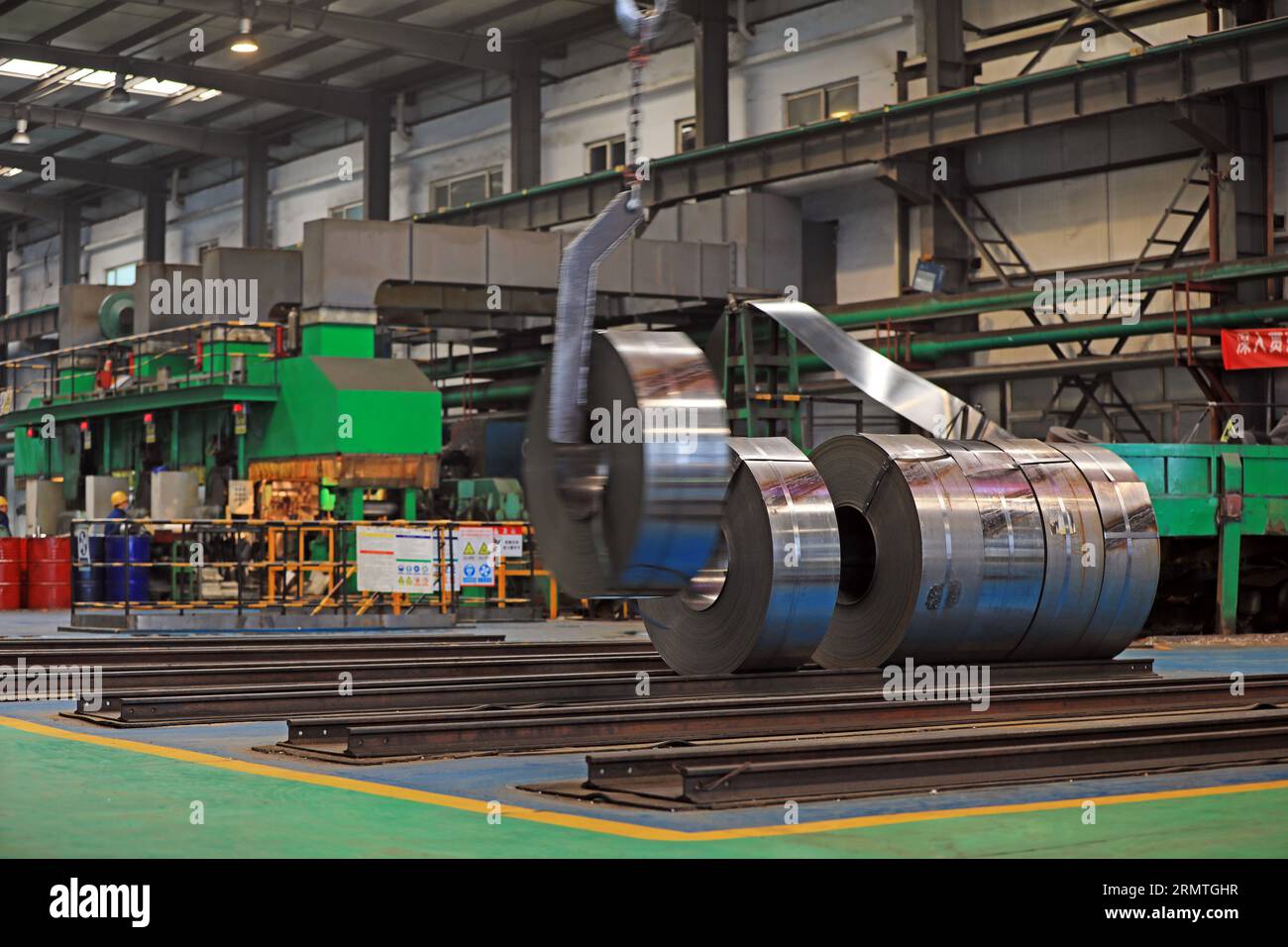 Cold rolling line in an iron and steel company, China Stock Photo - Alamy
