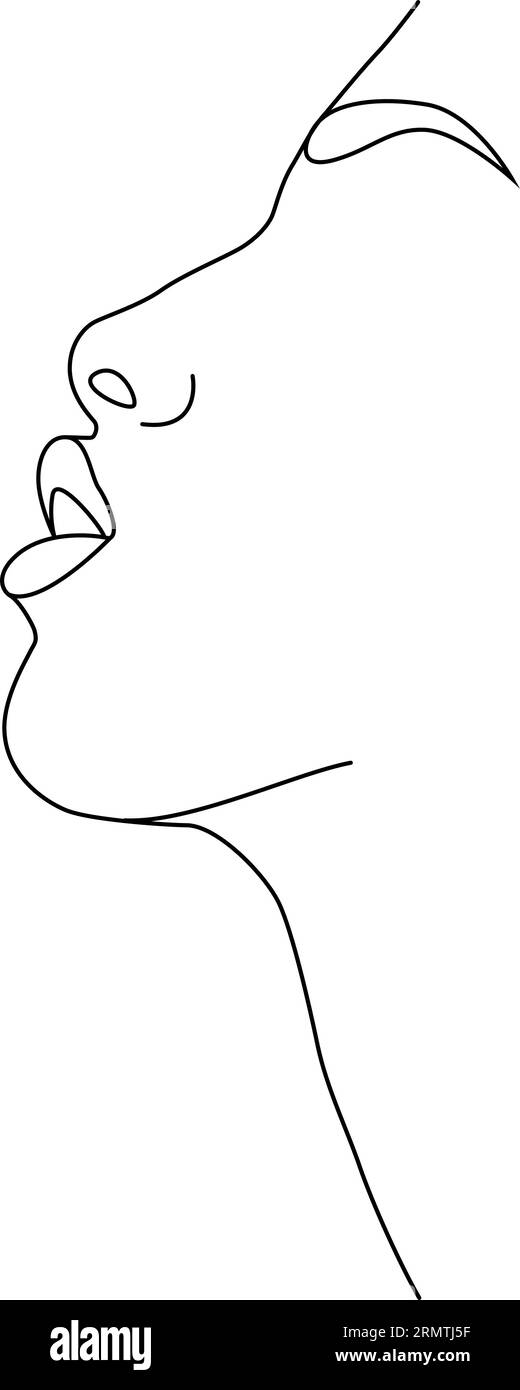 Portrait along the lines. Drawing in the style of one line Stock Vector ...