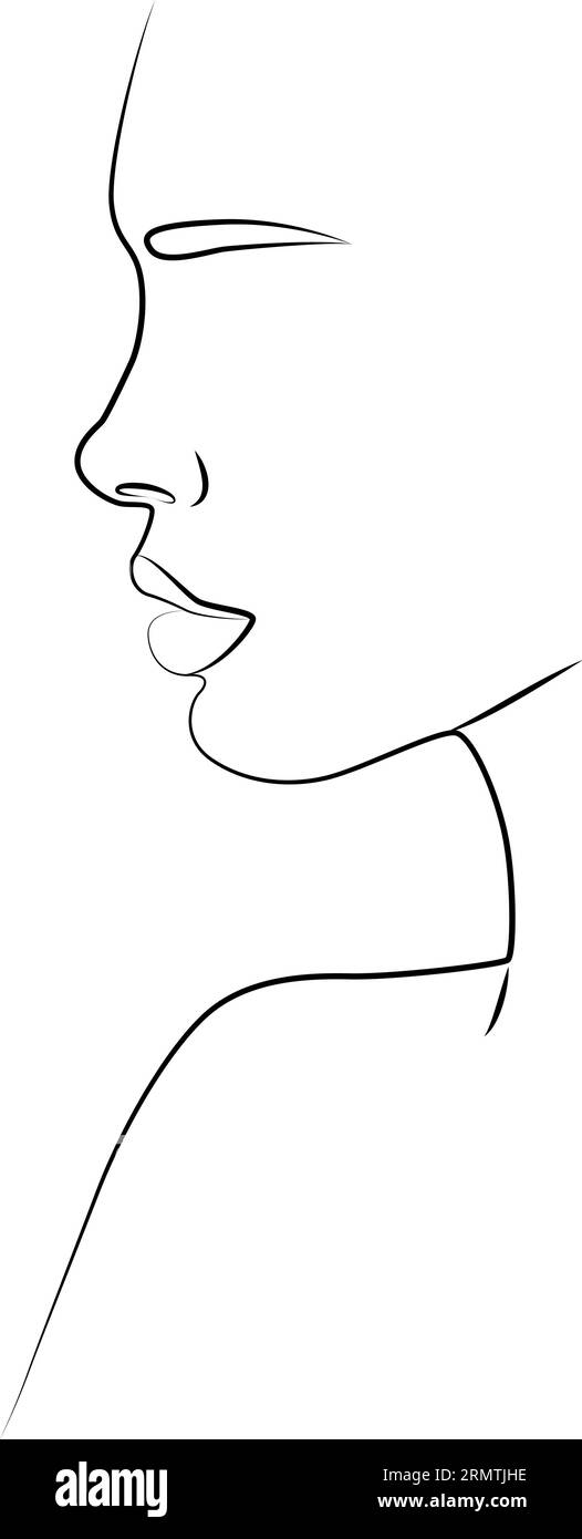 Female faces of the same line. Minimalism Stock Vector Image & Art - Alamy