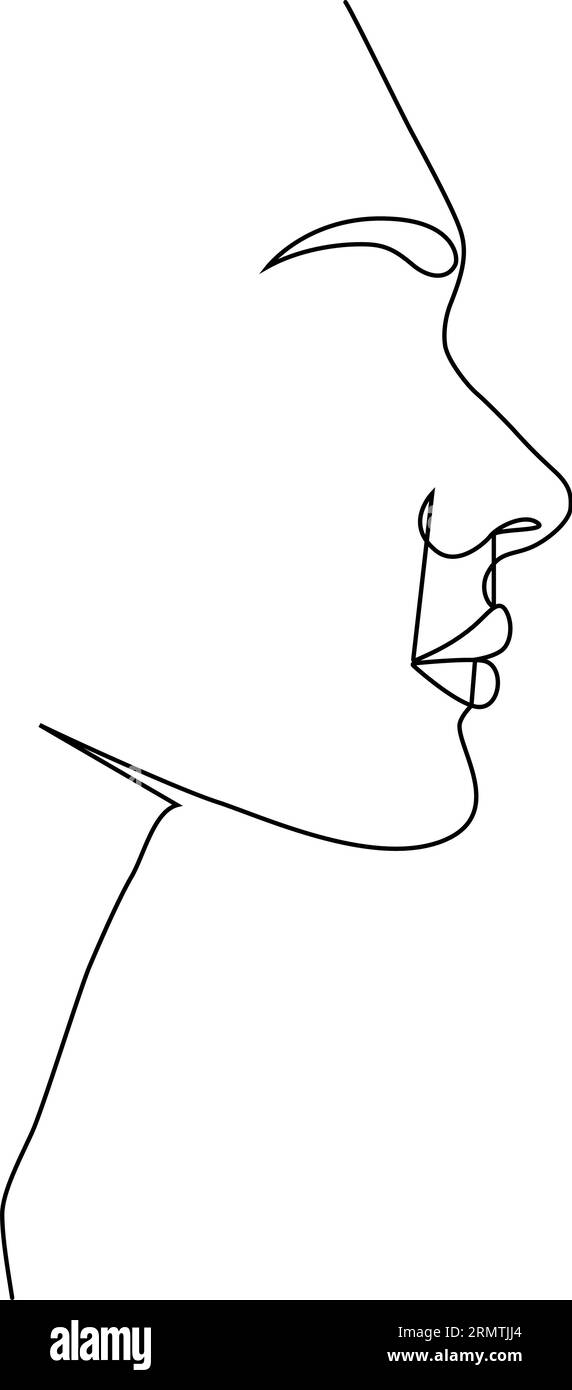 Portrait along the lines. Vector illustration in a minimalistic style ...