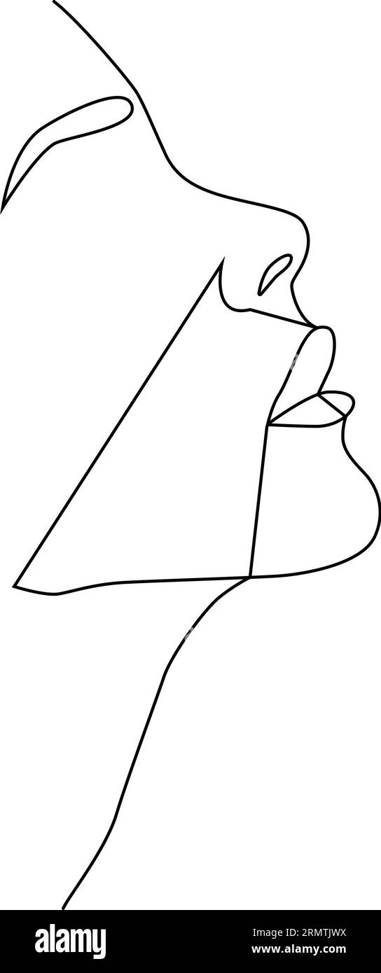Portrait along the lines. Vector illustration in a minimalistic style ...