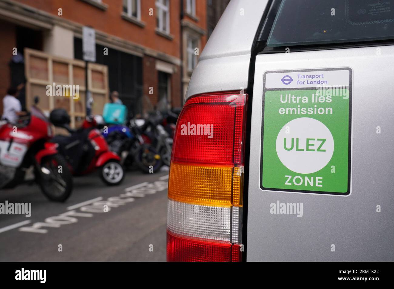 An anti ulez sticker on a vehicle on Warwick Avenue, London, on the ...