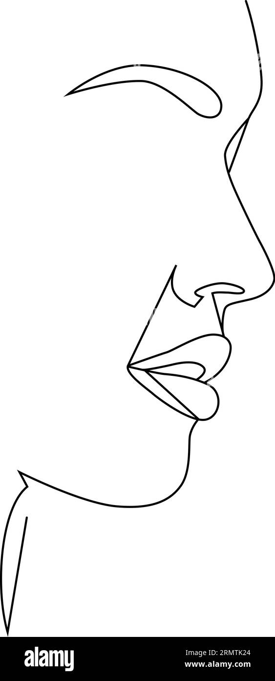 Portrait along the lines. Vector illustration in a minimalistic style ...