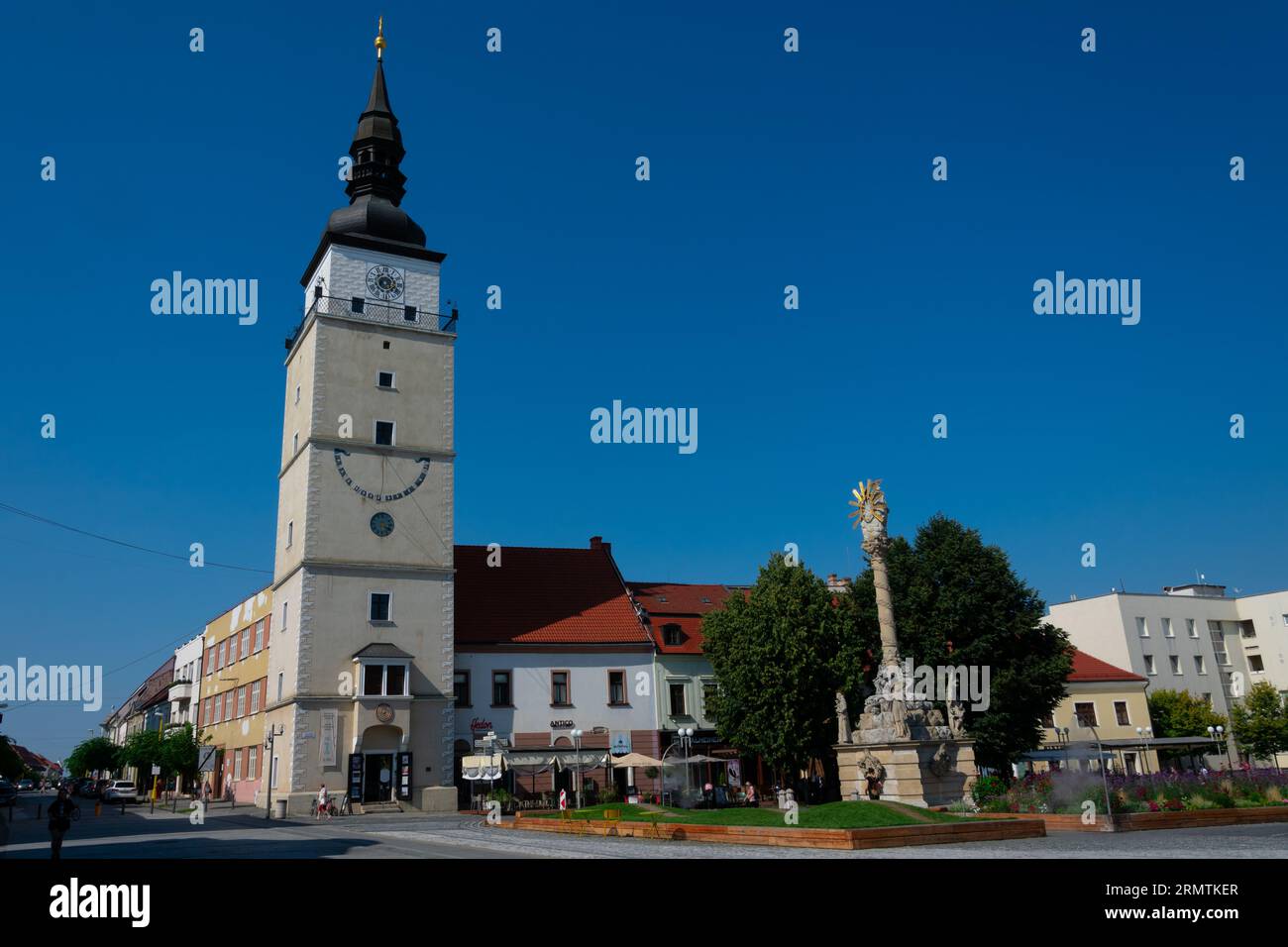 Bratislava, Slovakia. August 15, 2023. View of Trnava City Tower and ...