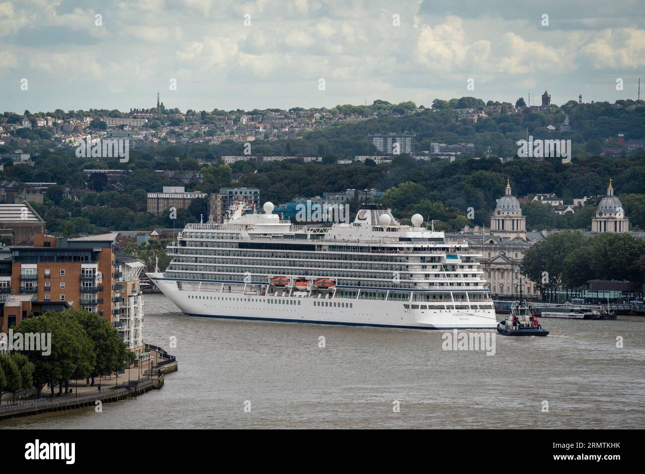 London, UK. 30th August 2023. The massive MV Viking Sea cruise ship at ...