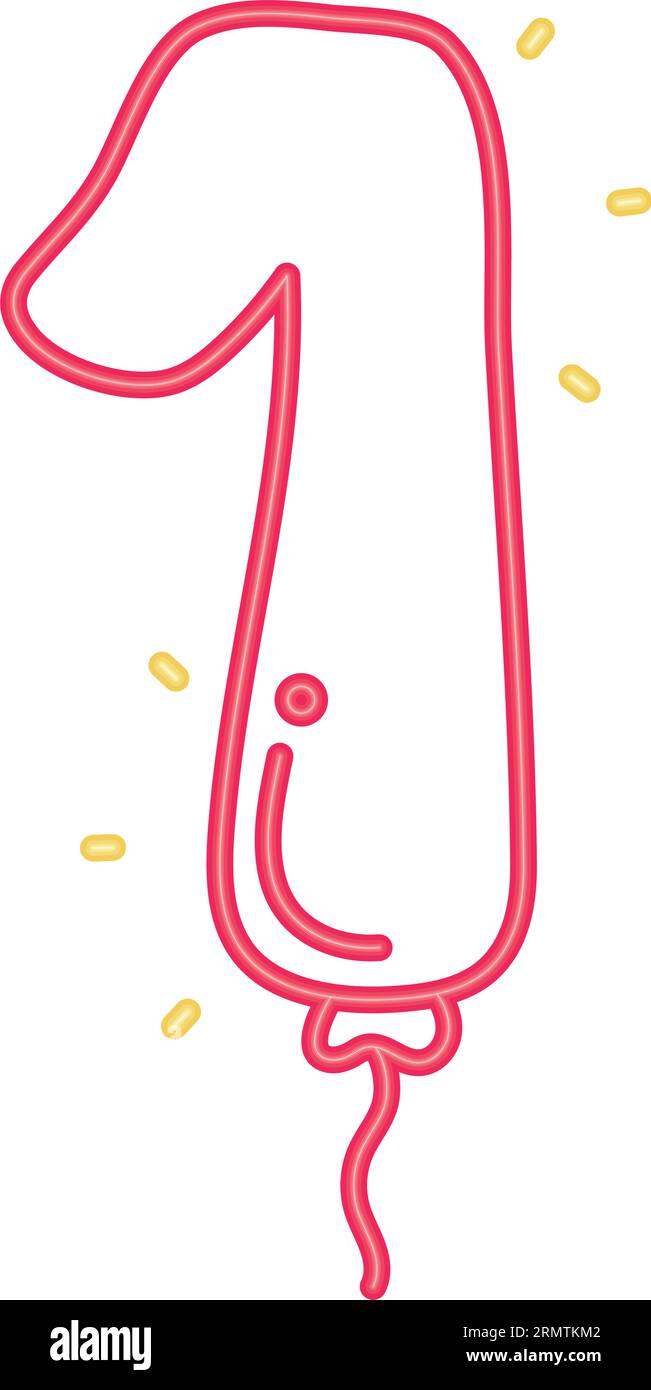 neon number 1 helium balloon vector isolated Stock Vector Image & Art ...