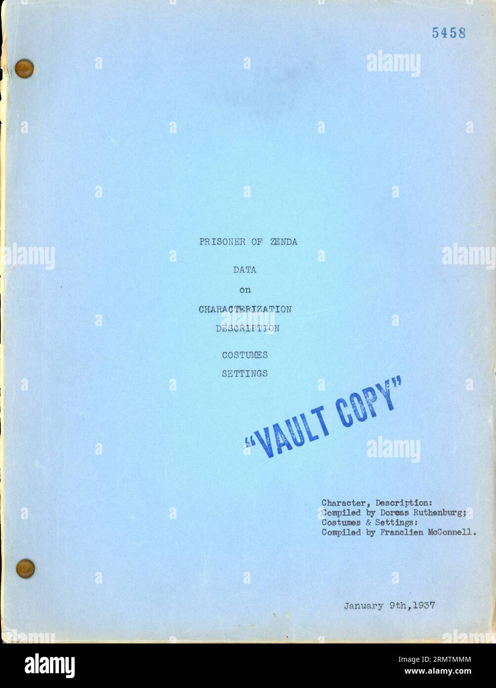 Front cover of Pre - production data file from January 1937 on ...