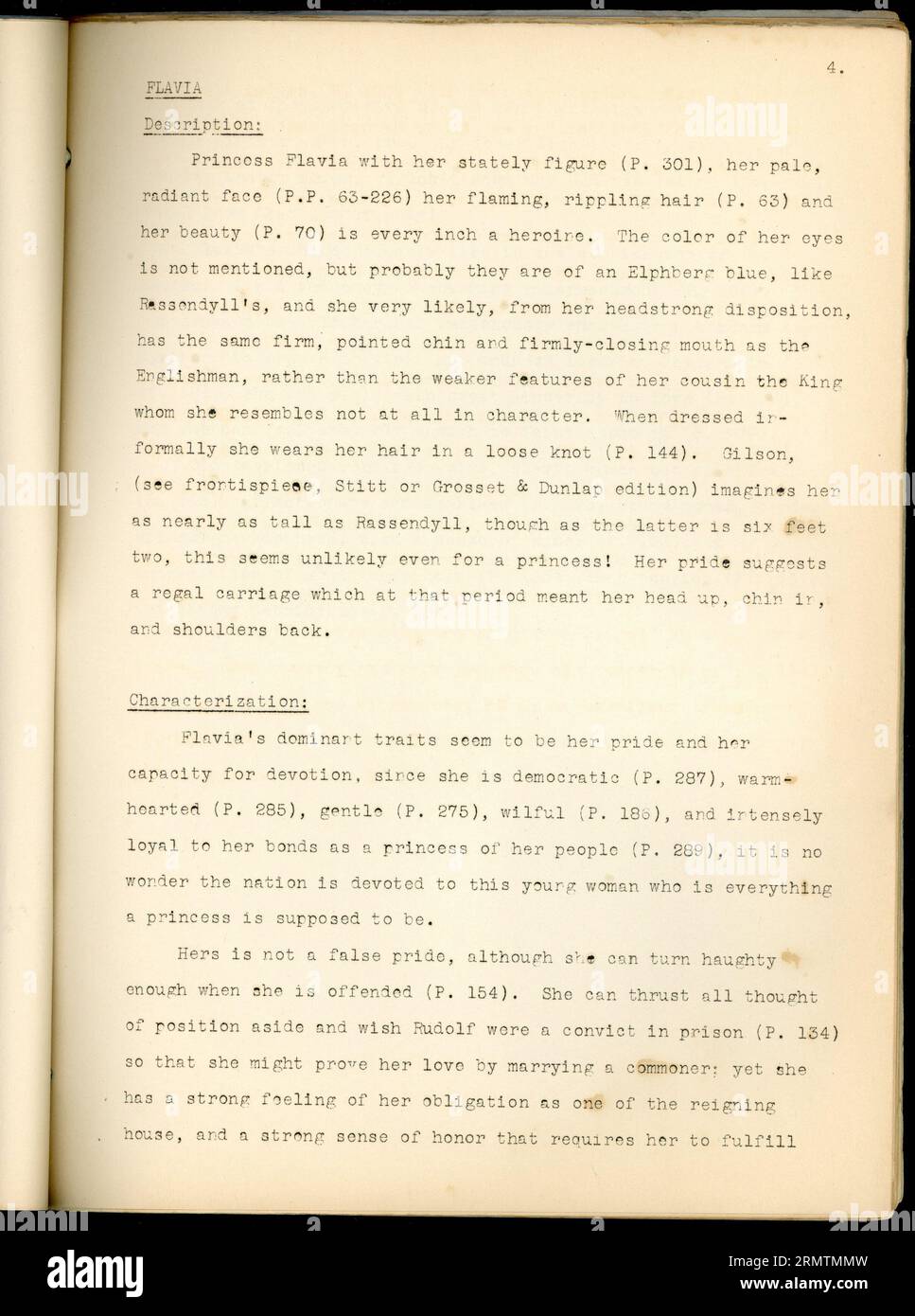 Character and Description of character PRINCESS FLAVIA (played in the ...