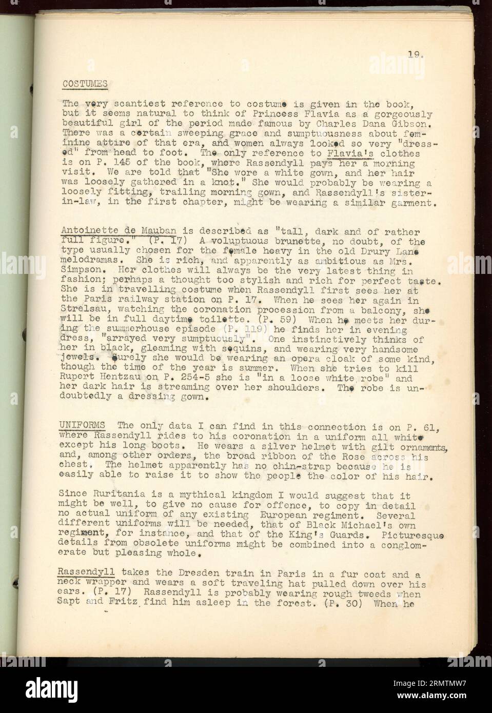 Page of Costume and Uniform information compiled by Franclien McConnell ...